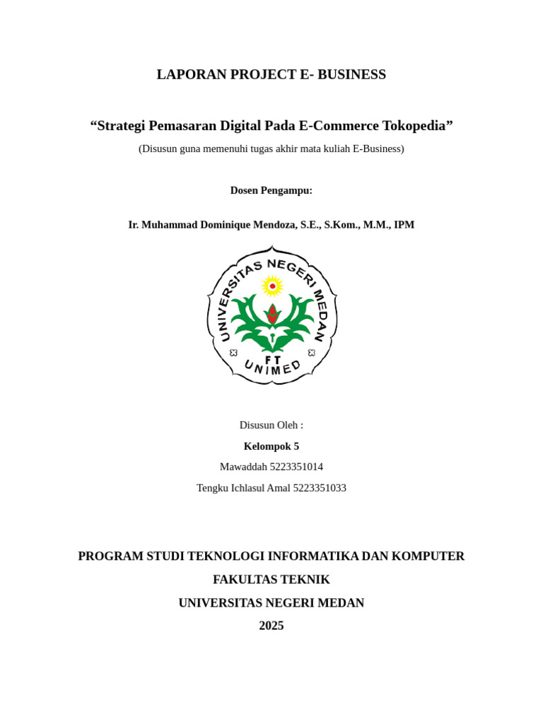 Laporan Project Kelompok 3 E-Business | PDF