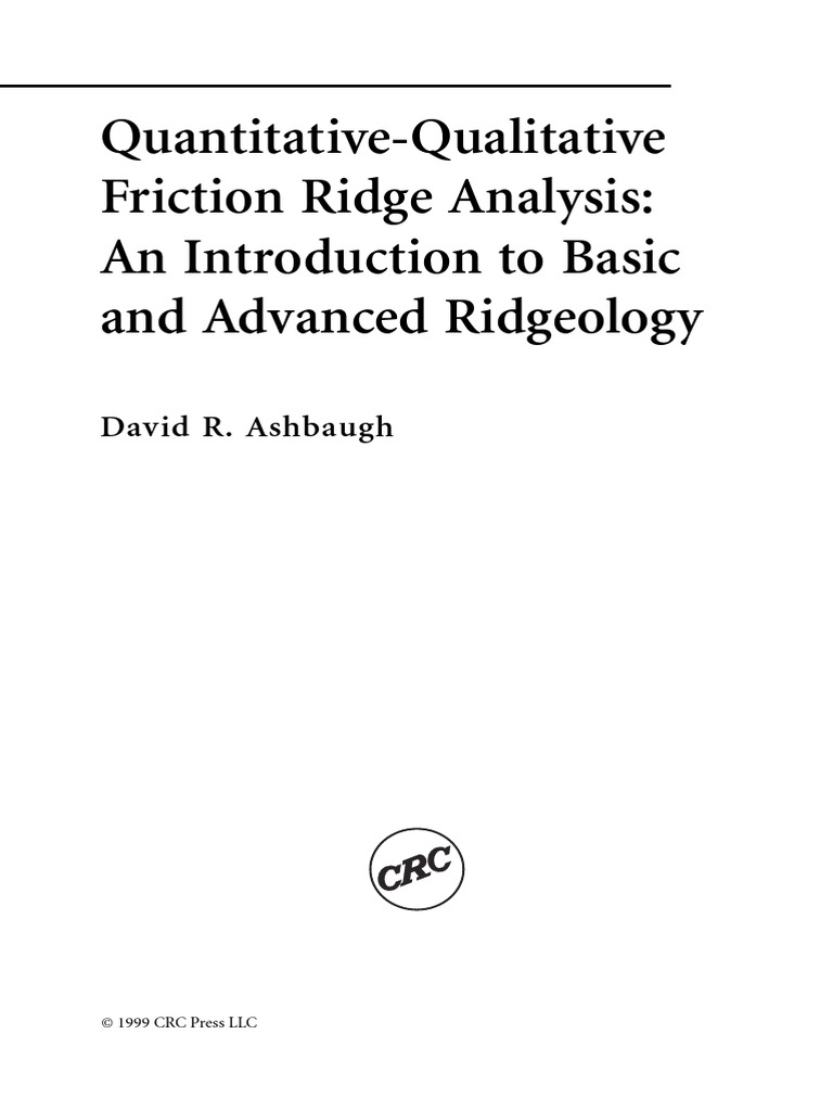Friction Ridge Analysis and Ridgeology | PDF | Fingerprint | Forensic ...