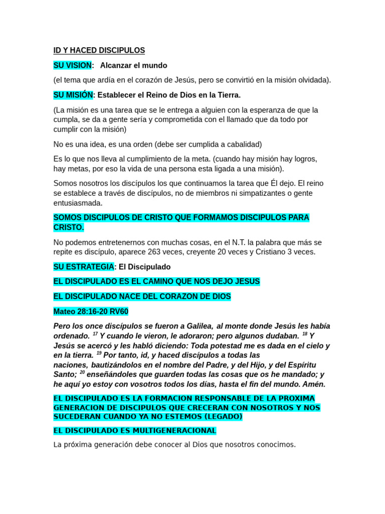 Id y Haced Discipulos | PDF | Jesús | Cristo (título)