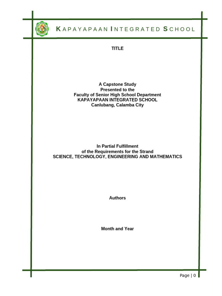 Capstone Template | PDF