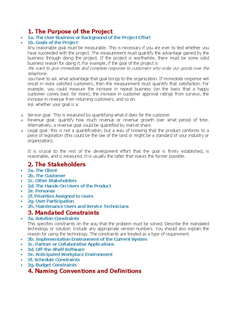 Volere Template | PDF | Usability | Use Case