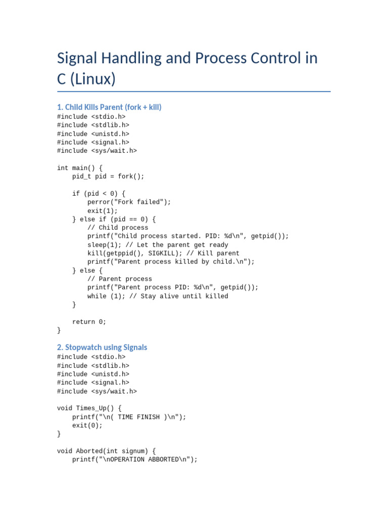 Process Signals Programs | PDF | Software Engineering | Concurrency ... Process Signals Programs | PDF | Software Engineering | Concurrency ...