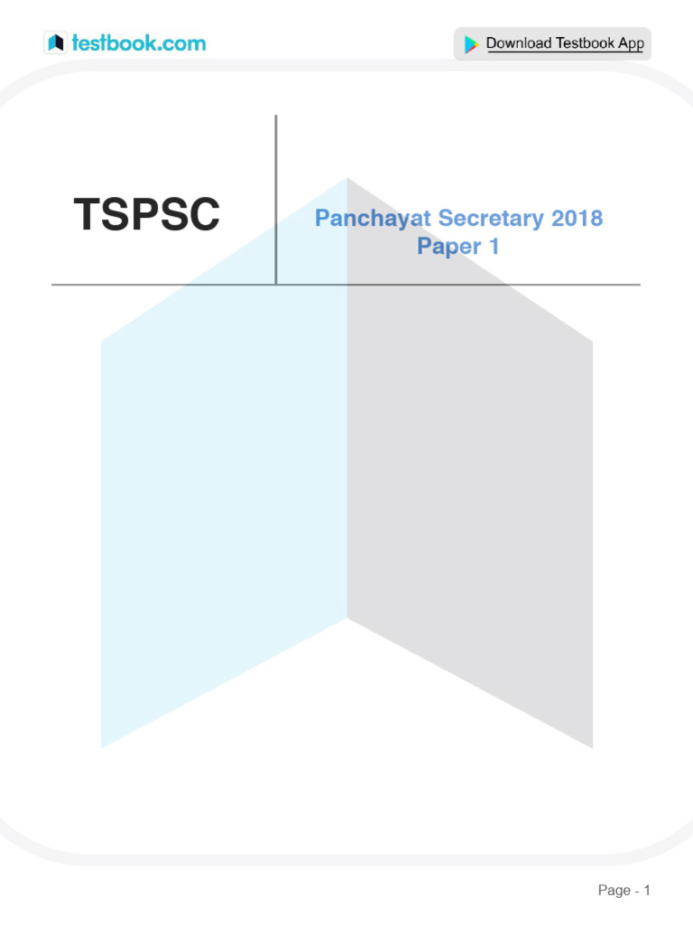 TS Panchayat Secretary Exam Paper 2018 | PDF