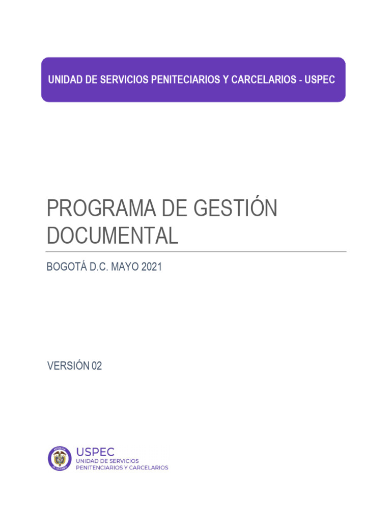 Programa Gestin Documental PGD v02 | PDF | Gestión de registros | Planificación