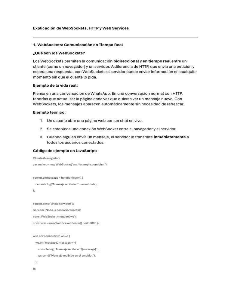 Explicación de WebSockets | PDF | Redes | Internet y web