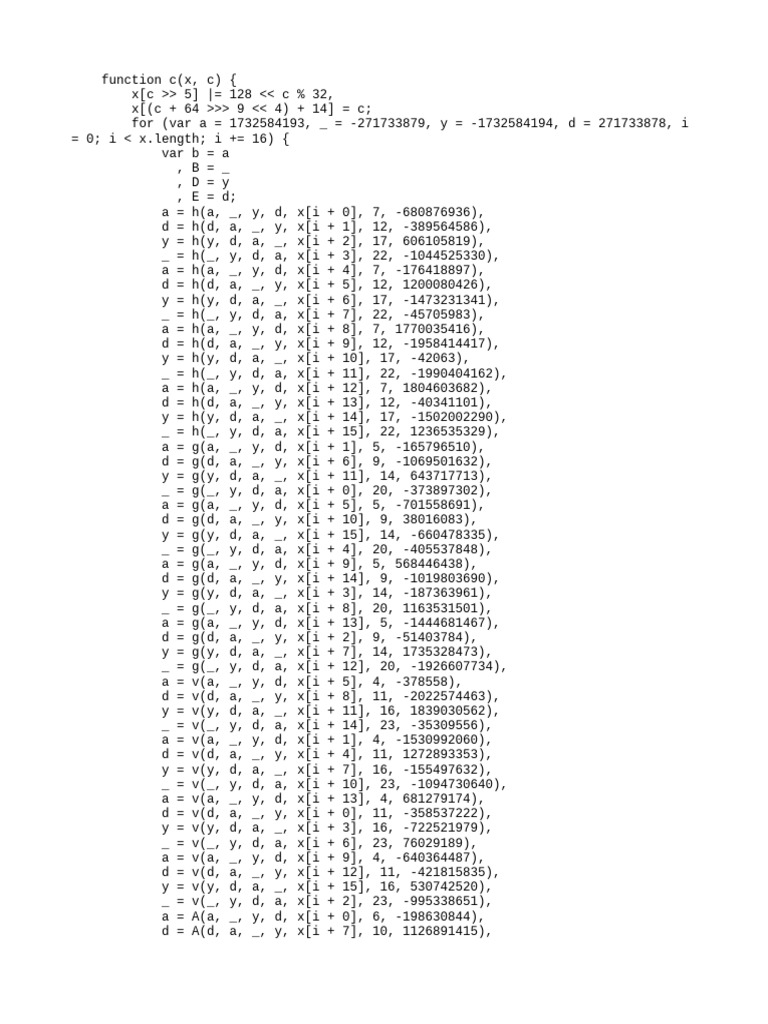 MD5 Hash Function Implementation | PDF