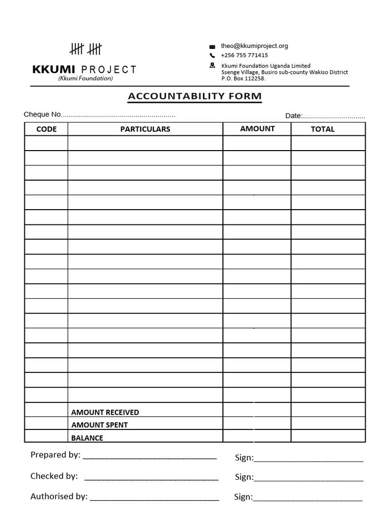 Kkumi Accountability Form | PDF