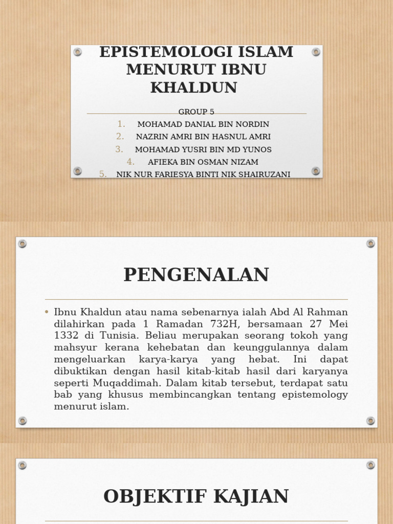 Epistemologi Islam Menurut Ibnu Khaldun | PDF