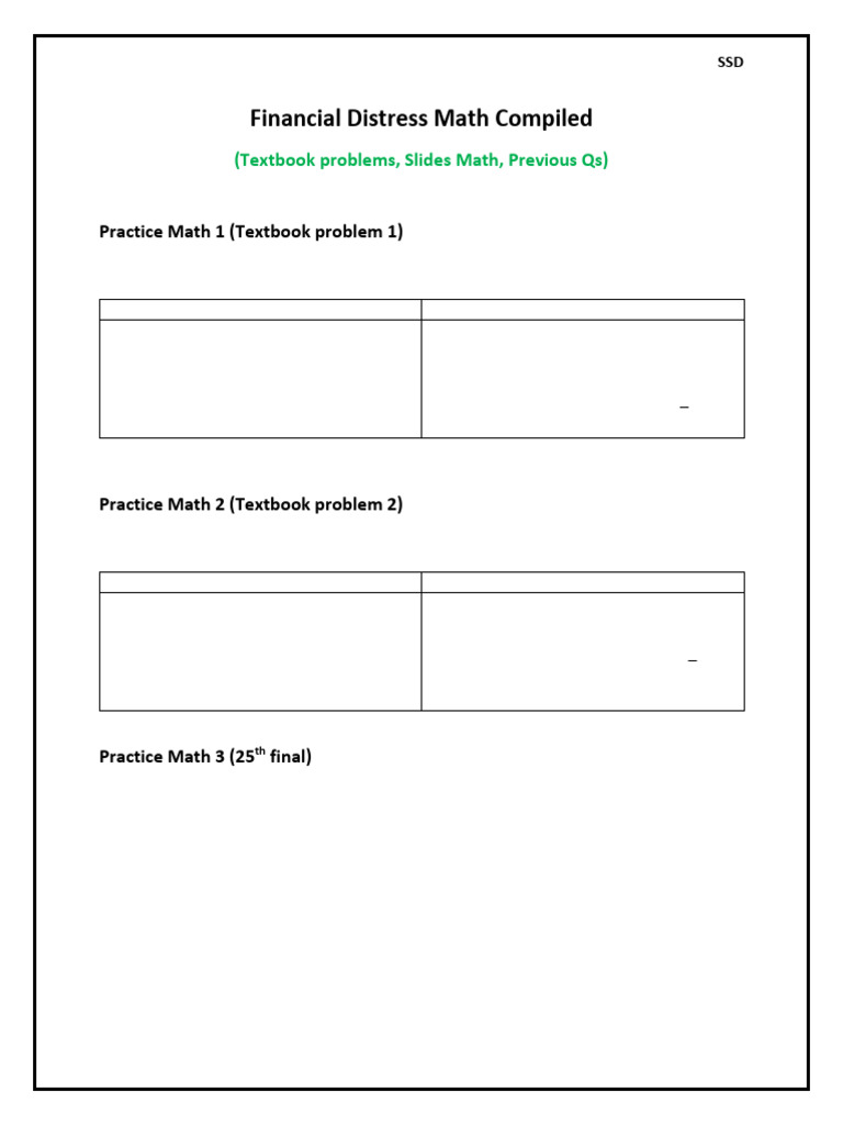 Ch-30 Financial Distress Math Compilation | PDF | Equity (Finance) | Cost Of Capital
