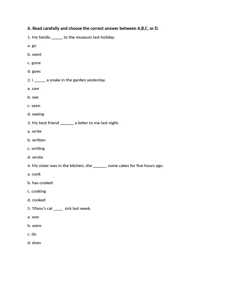 Practice Past Tense | PDF