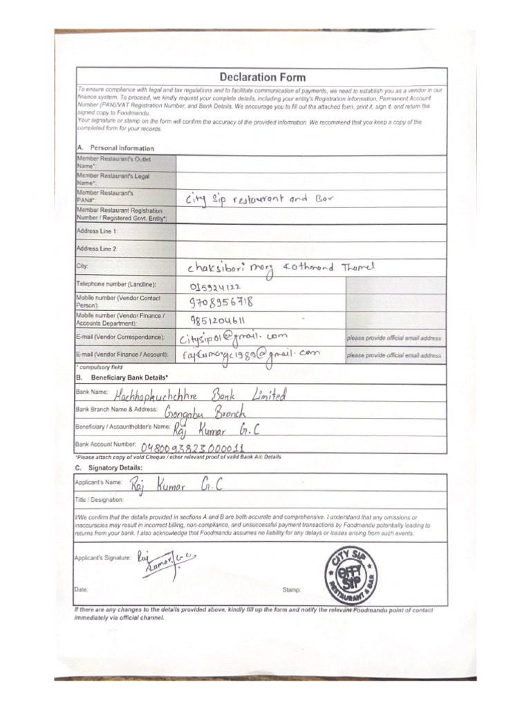 Declaration Form | PDF