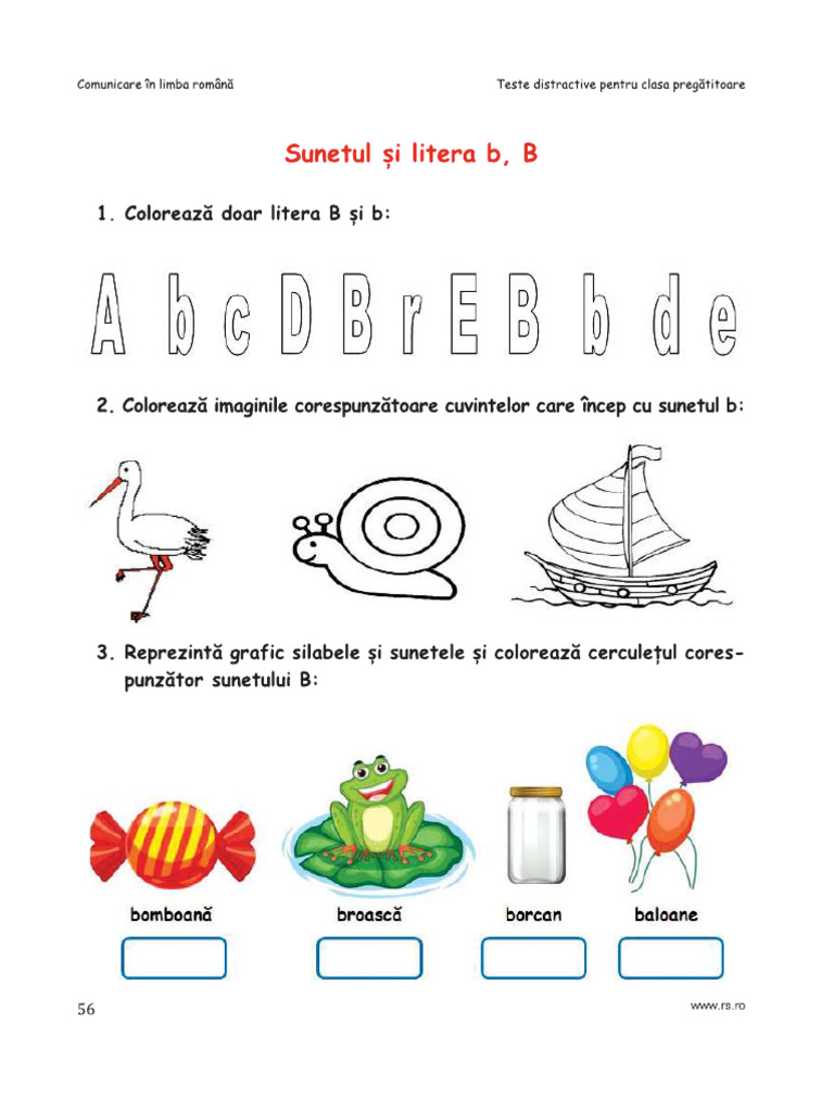 Litera B Fisa de Lucru | PDF