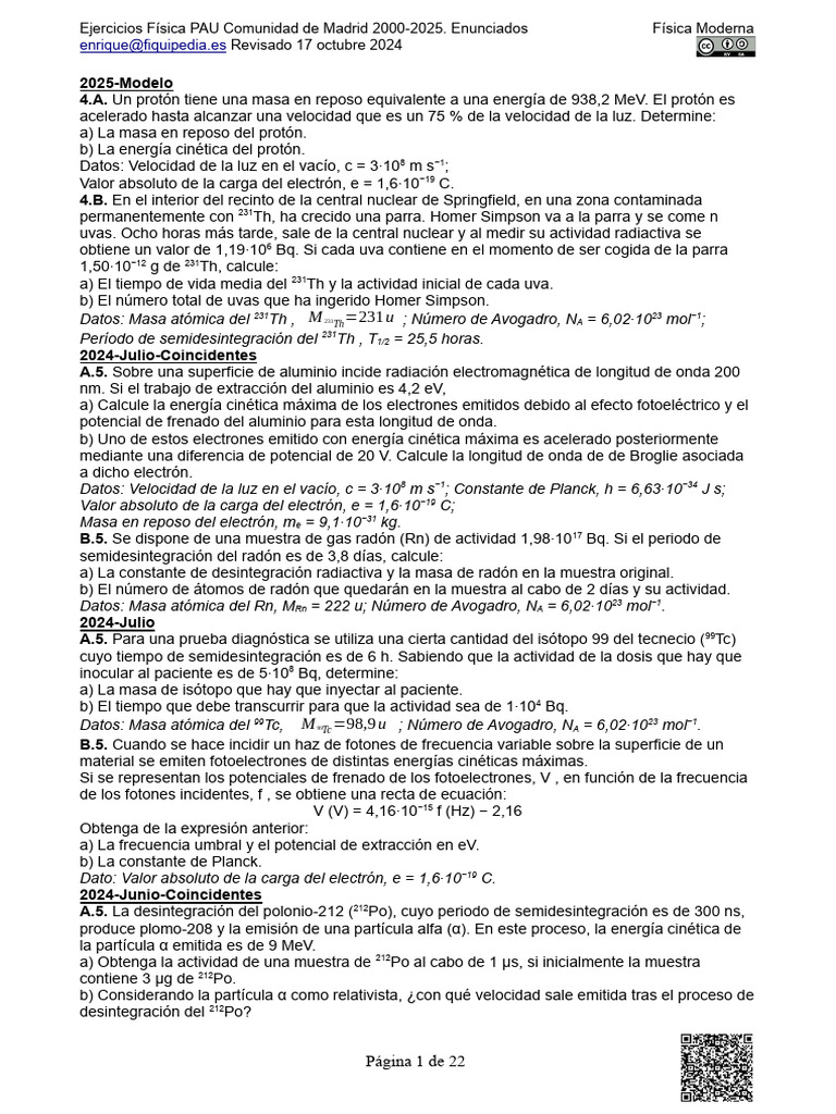 F6.1 2 3 PAU FísicaModerna | PDF | Electrón | Electronvoltio