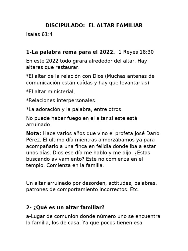 EL ALTAR FAMILIAR | PDF | Creencia religiosa y doctrina
