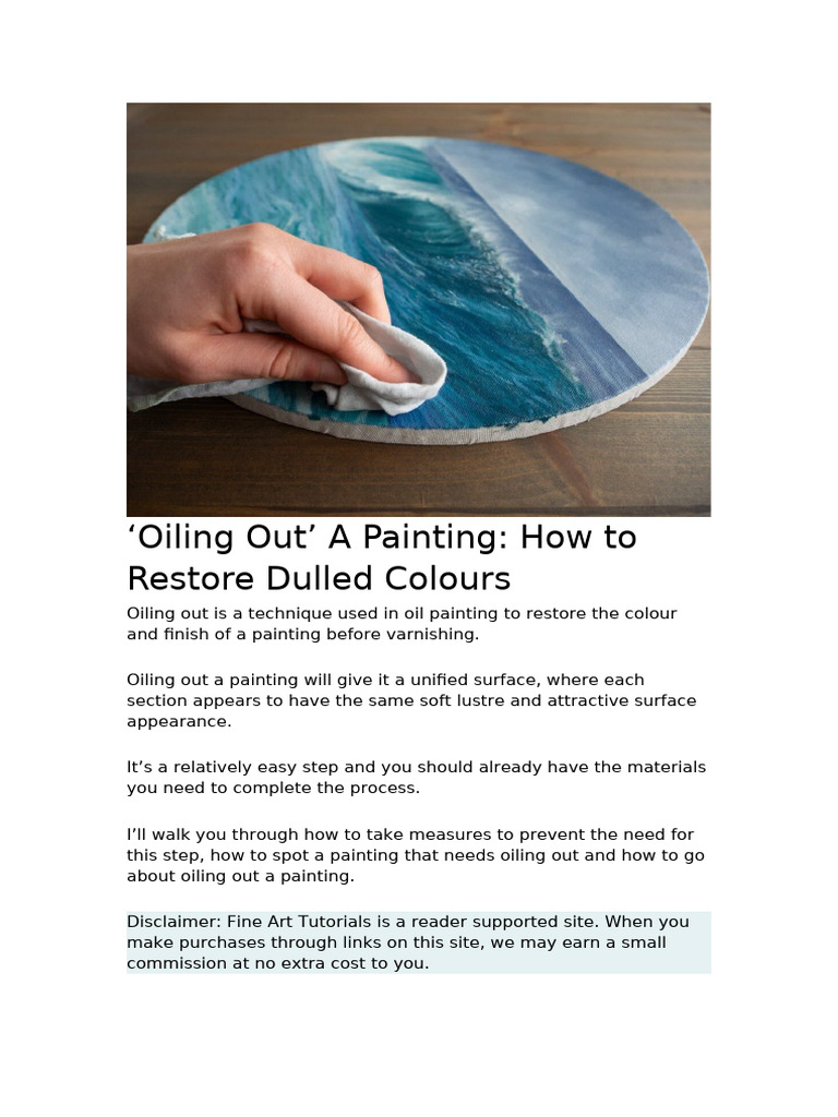 Oiling Out: Revive Dull Oil Paintings | PDF | Oil Painting | Visual Arts