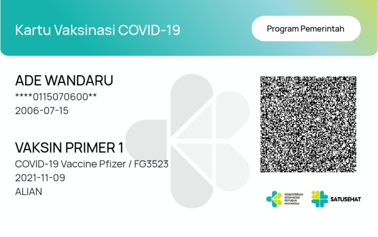 Vaccine Certificate Dose 1 Ade Wandaru 782 | PDF