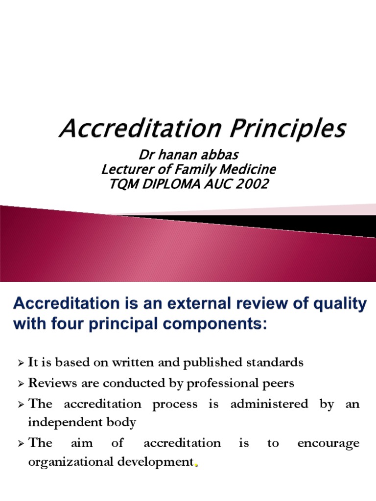 Accreditation Standards in Healthcare Quality | PDF | Health System ...