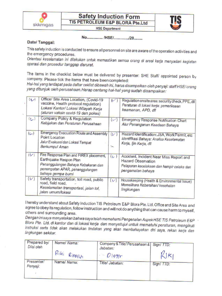 Safety Induction | PDF