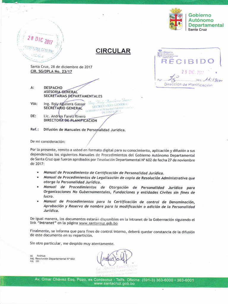 Manual de Procedimiento de Certificación de Personalidad Jurídica (RD- Nro 602-2017) | PDF