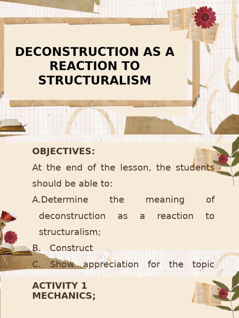 Deconstruction As A Reaction To Structuralism | PDF | Deconstruction