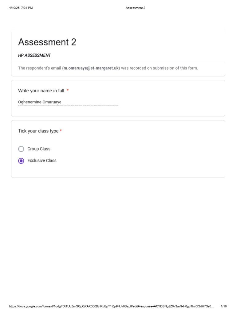 Assessment 2 - Google Forms | PDF | Ghosts