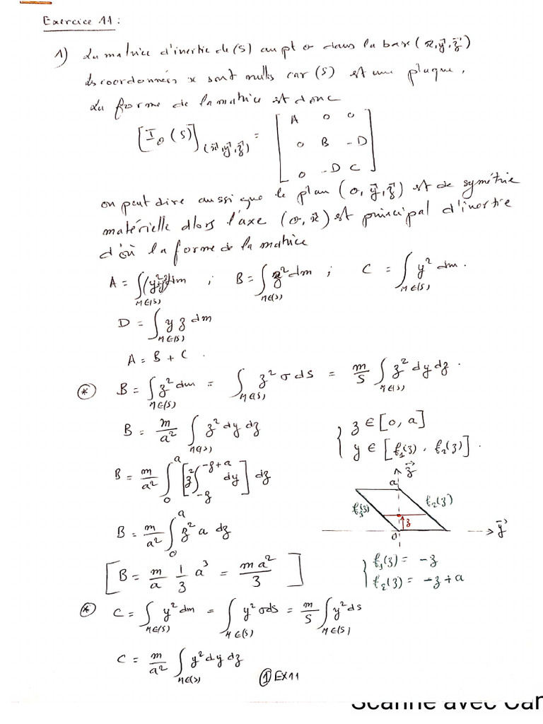 3_Geometrie_des_masses_solutions_Ex11_Ex12 | PDF