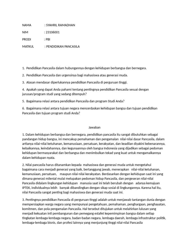 Tugas Pancasila 1 | PDF