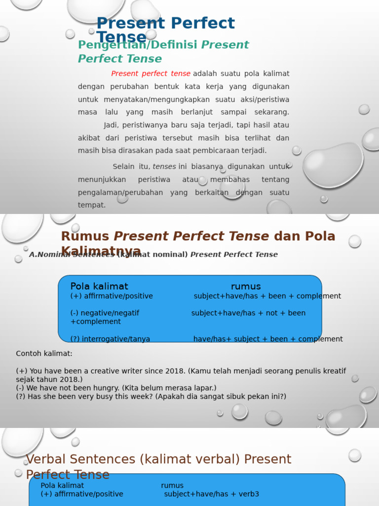 Present Perfect Tense | PDF