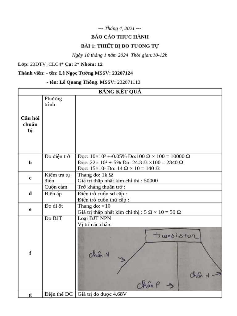 Basic Electronics Lab VN Reports | PDF