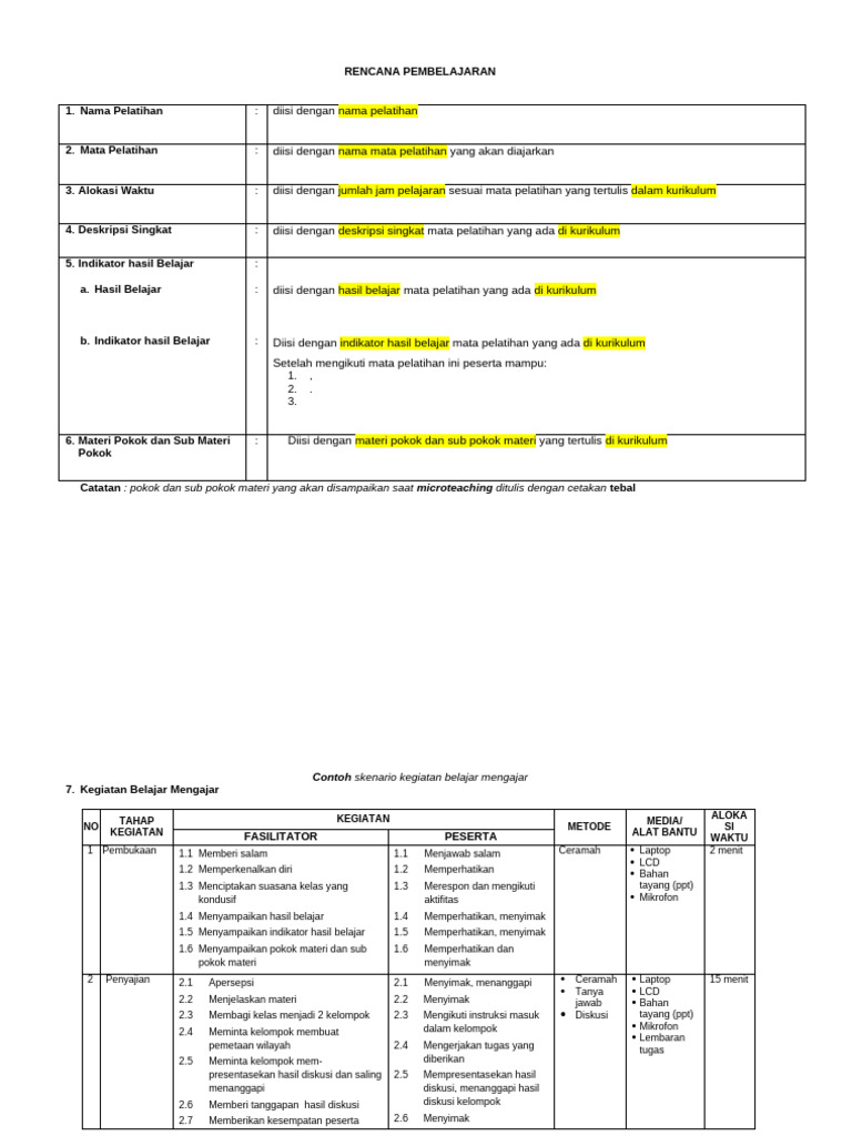 contoh RP micoteaching | PDF