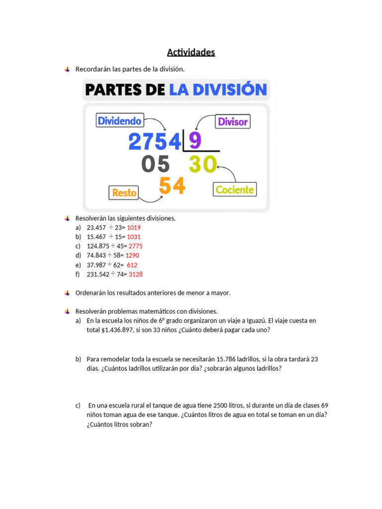 Unidad 2 Matemática 6° | PDF