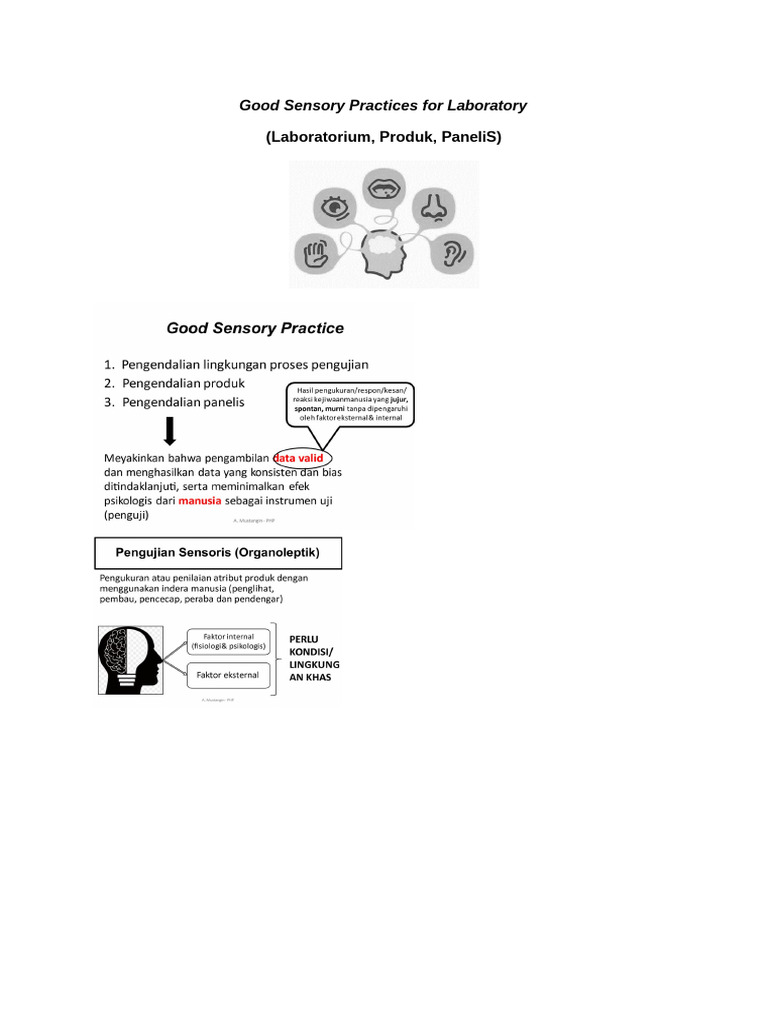 K3 - Good Sensory Practices For Laboratory | PDF