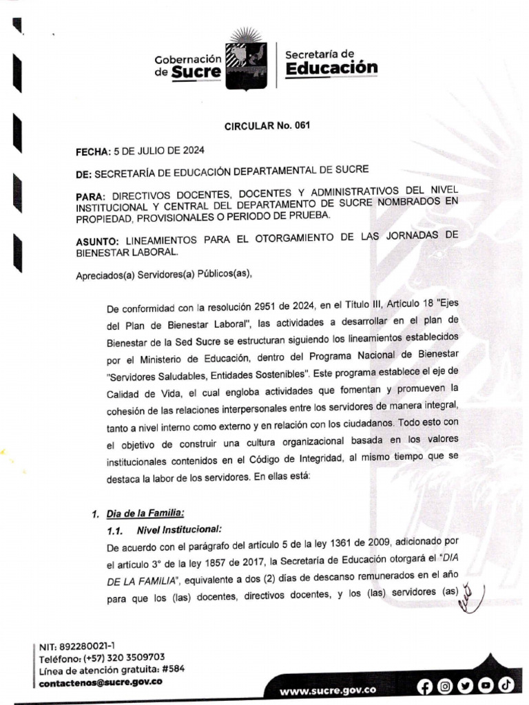 Circular No 061 | PDF