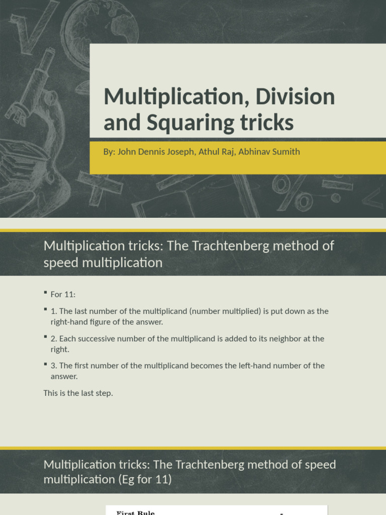 Multiplication, Division and Squaring Tricks | PDF