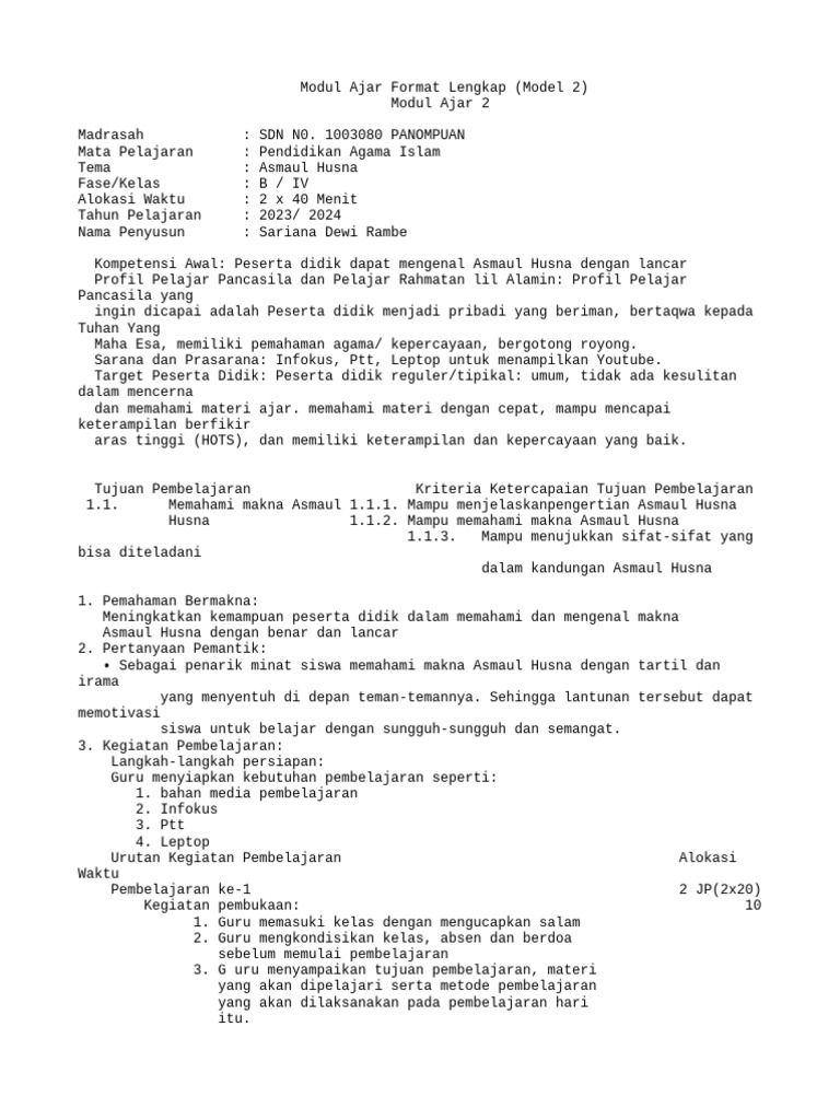 Contoh TTD Kepala Sekolah Modul Ajar | PDF