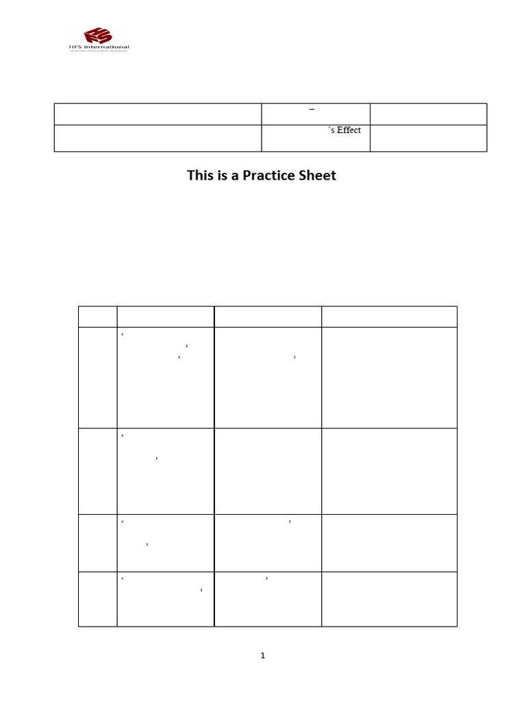 Writer's Effect Worksheet | PDF