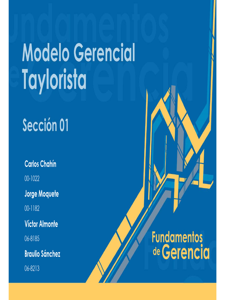 Presentacion Modelo Gerencial Taylorista | PDF | Producción y ...