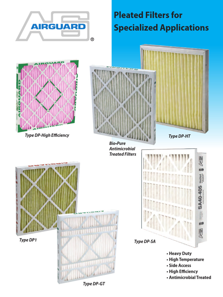 Specialized High-Efficiency Pleated Filters | PDF | Nonwoven Fabric ...