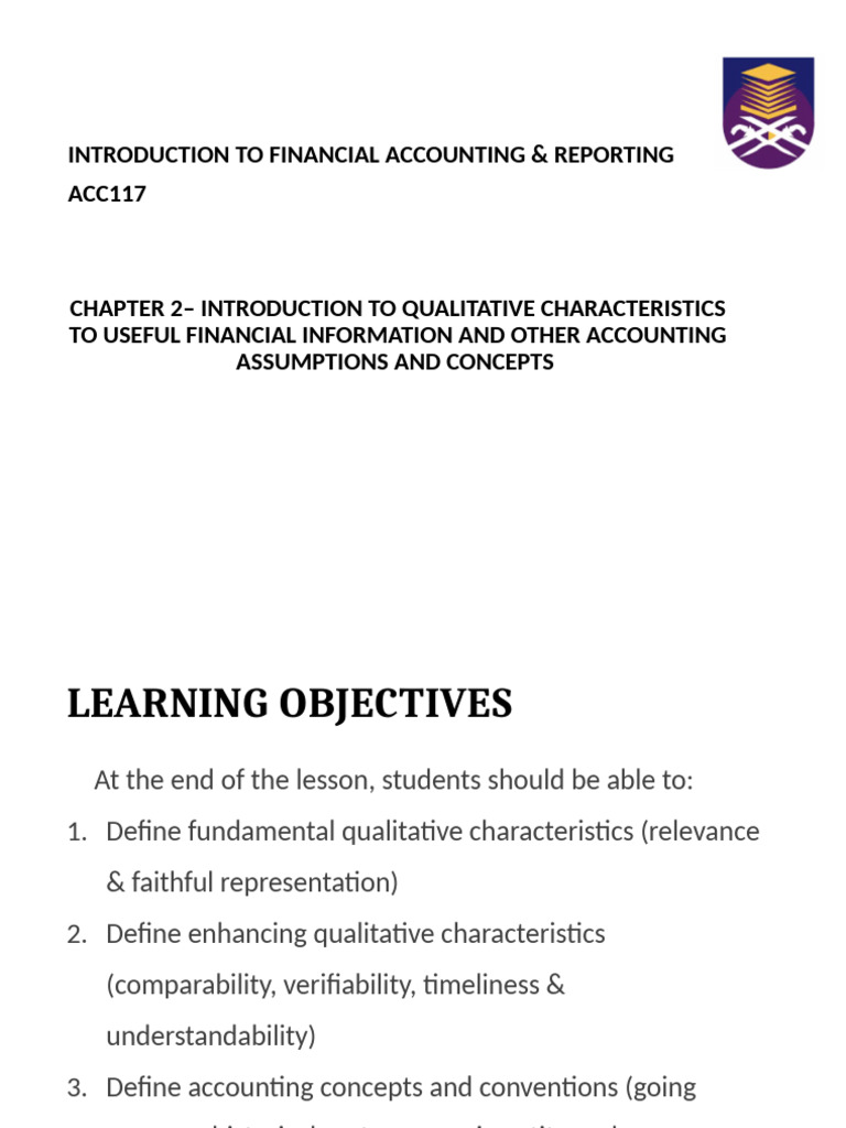 Qualitative Characteristics in Accounting | PDF | Information ...