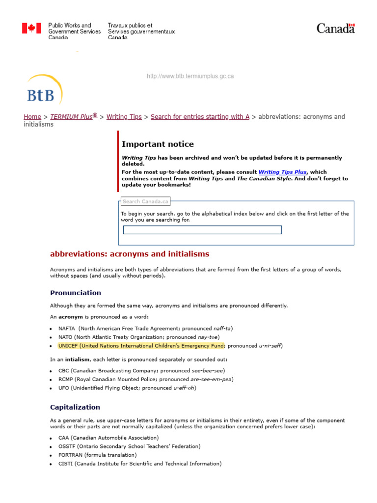 1 Abbreviations - Acronyms and | PDF | Acronym | Linguistics