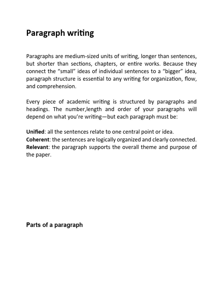 2 Academic paragraph structure | PDF | Paragraph