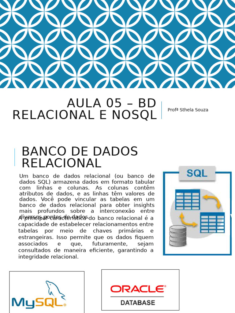 Aula 05 – BD relacional e nosql | PDF