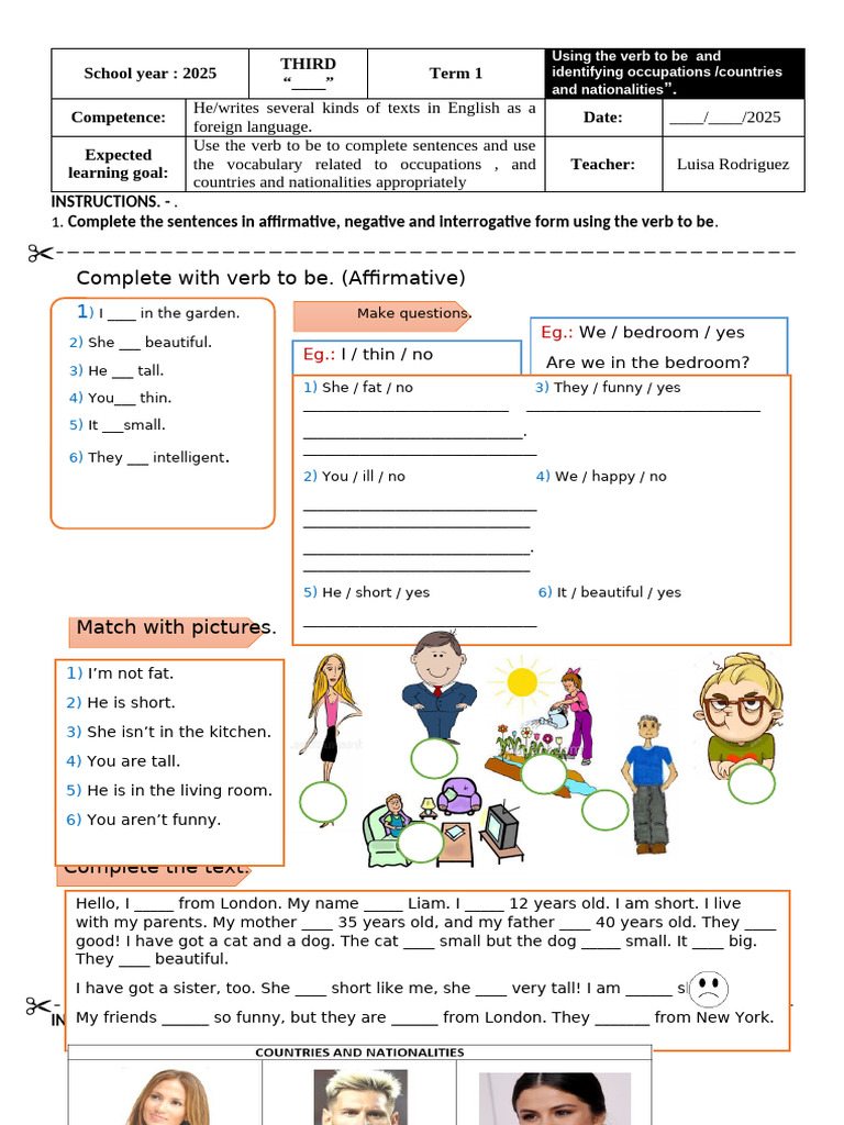 Worksheet para Tercero Sesion 3 | PDF | Cognitive Science | Cognition