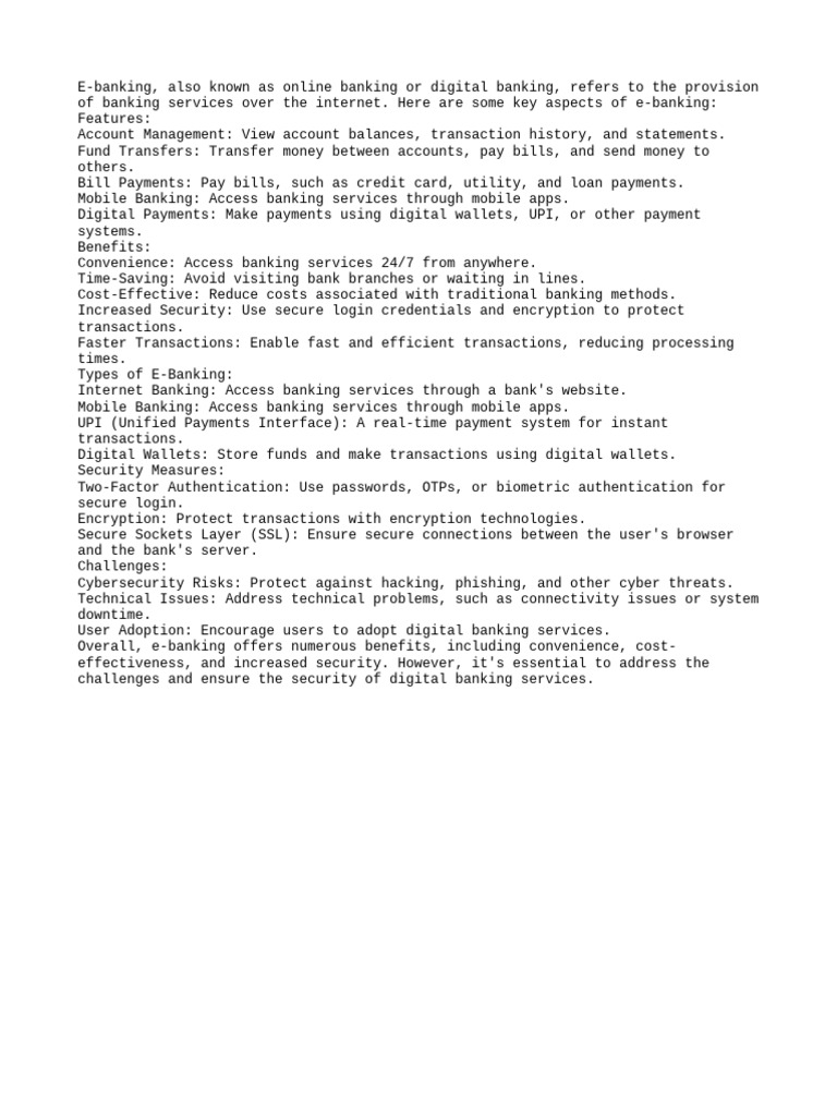 E Banking | PDF