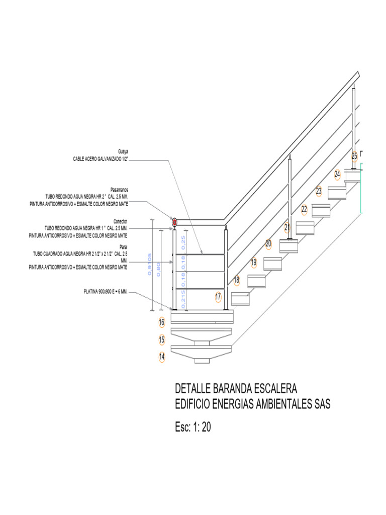DETALLE BARANDA ESCALERA ED ENERG AMBIENTALES | PDF