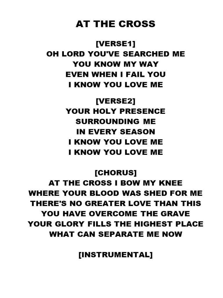 At The Cross Lyrics | PDF