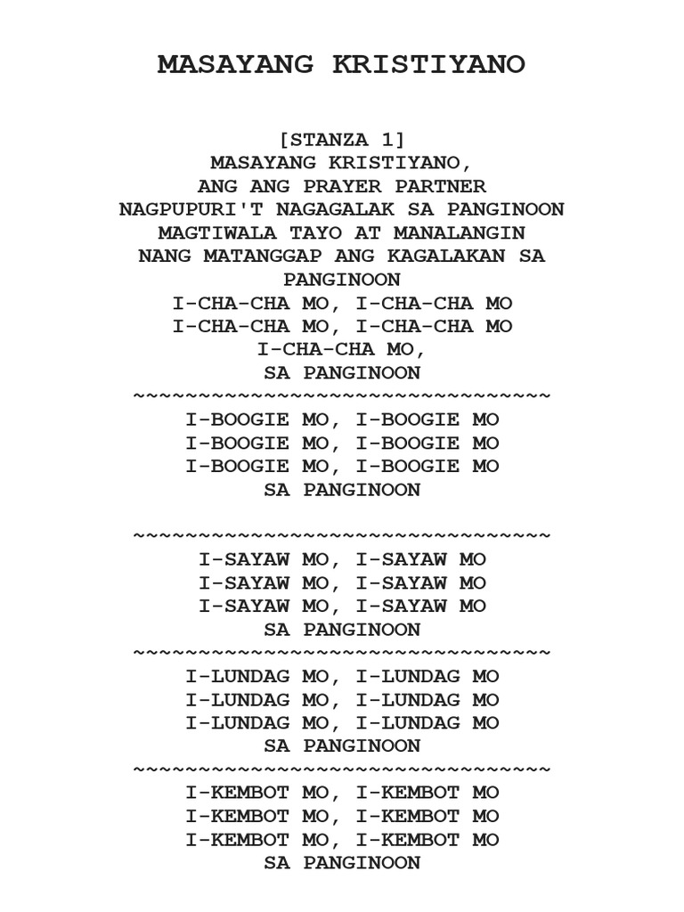 Masayang Kristiyano Lyrics | PDF