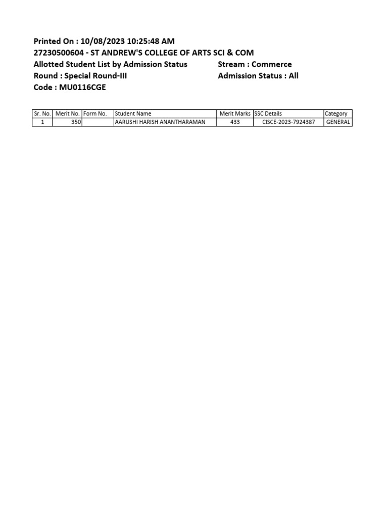 Special Round Fyjc Commerce 3 | PDF