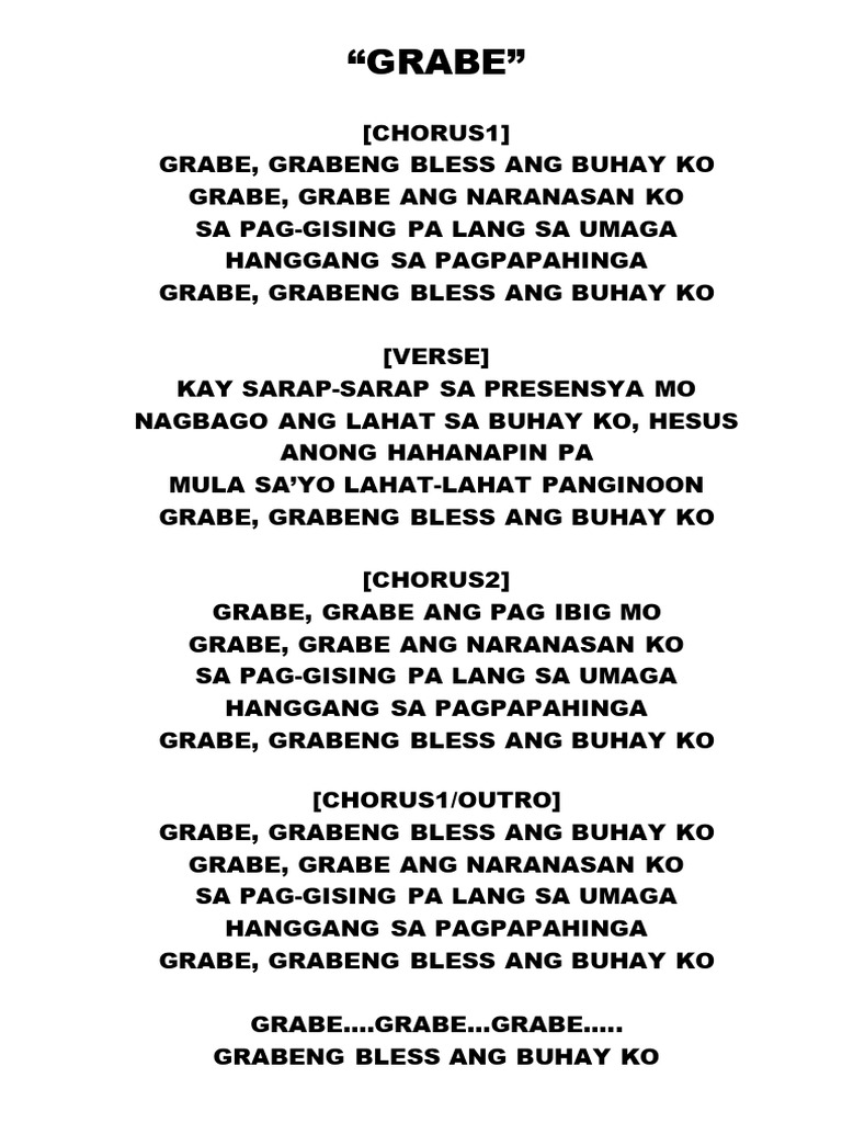 Grabe Lyrics | PDF