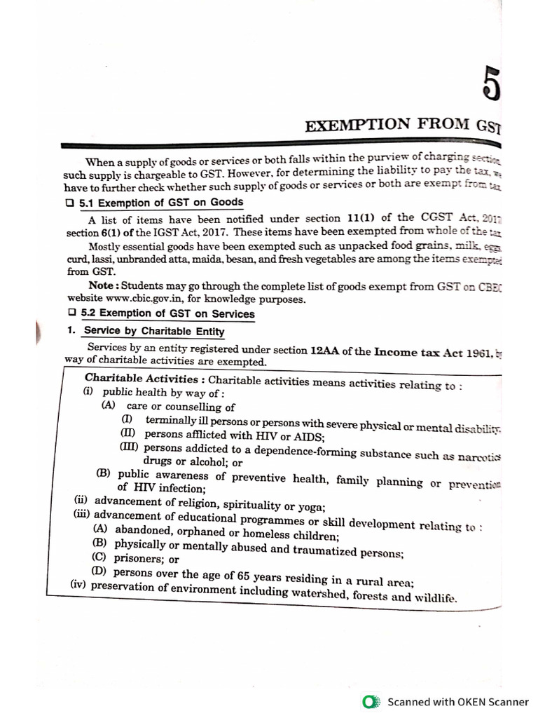 Exemption of GST | PDF
